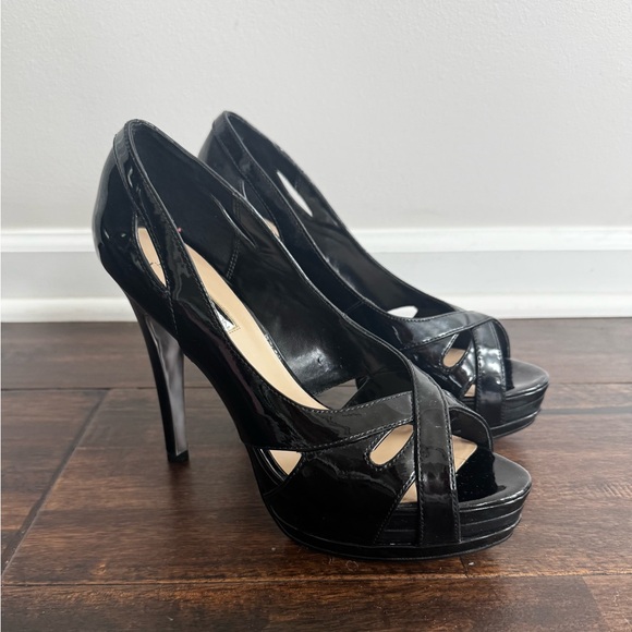 H by Halston | Shoes | H By Halston Black Stiletto Heels With Peeptoe ...